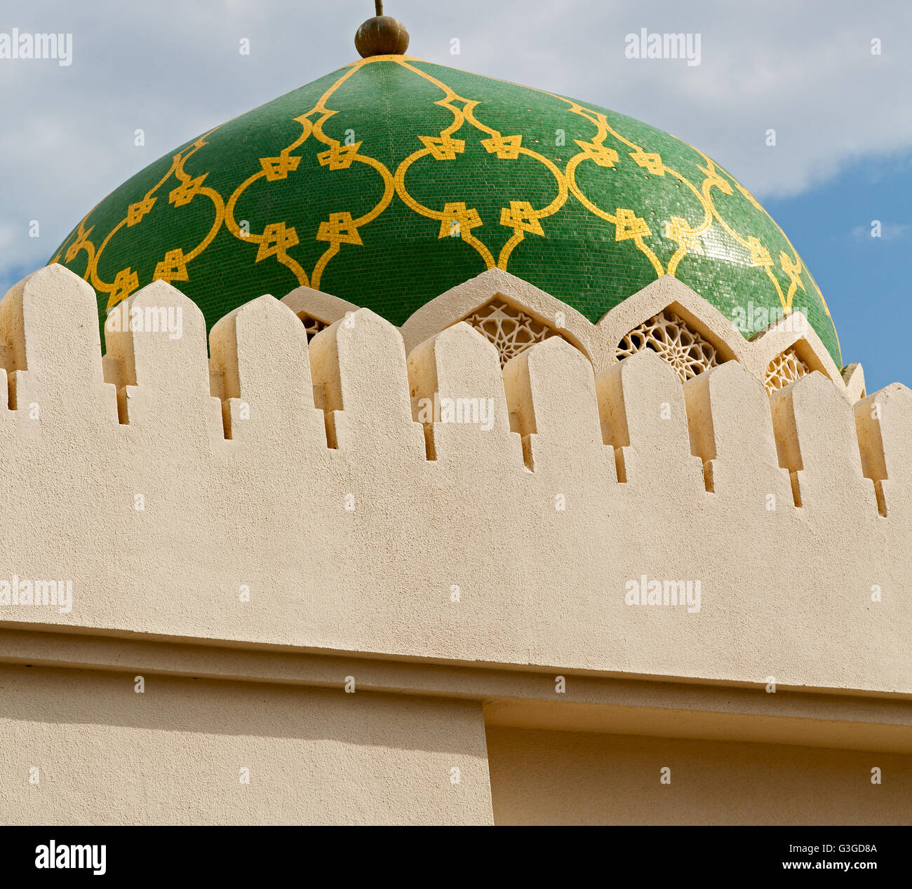 minaret and religion in clear sky in oman muscat the old mosque Stock ...