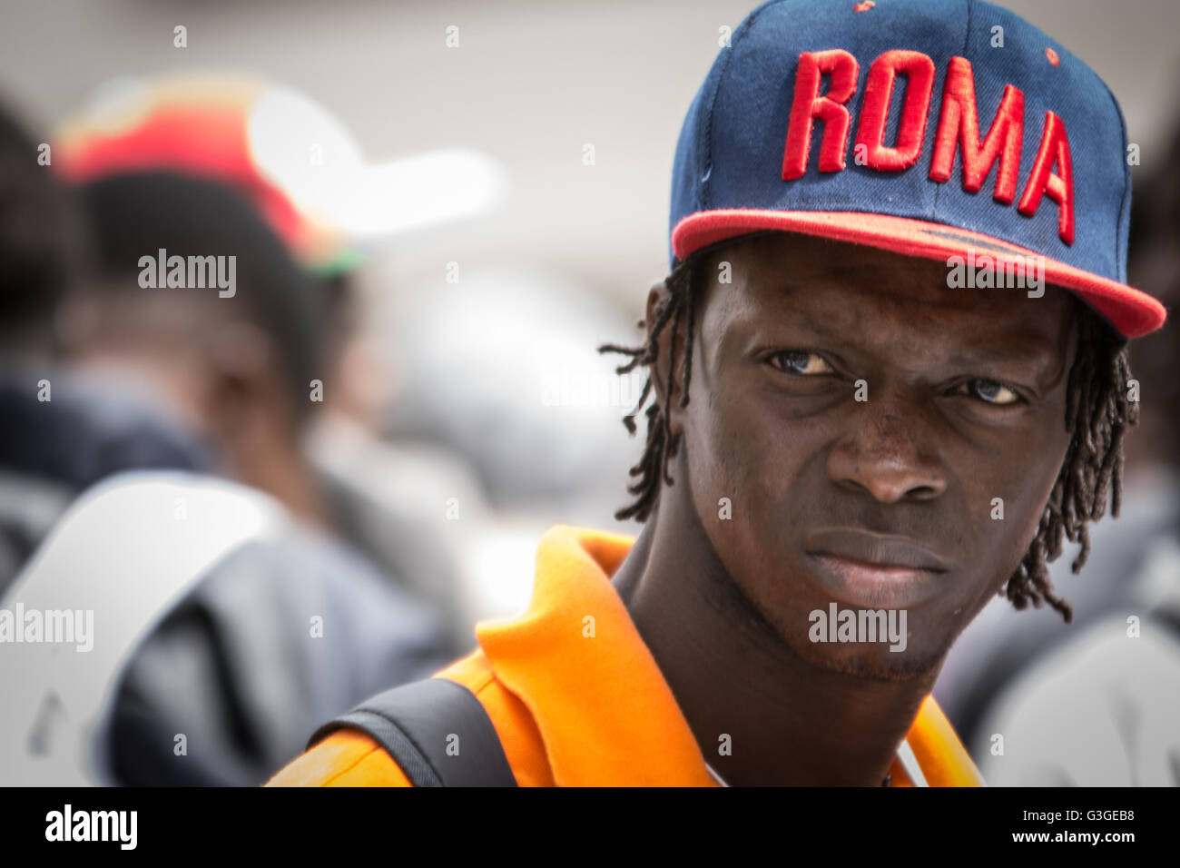 Rome 05/17/2016 group of asylum seekers and refugees C.A.R.A ...