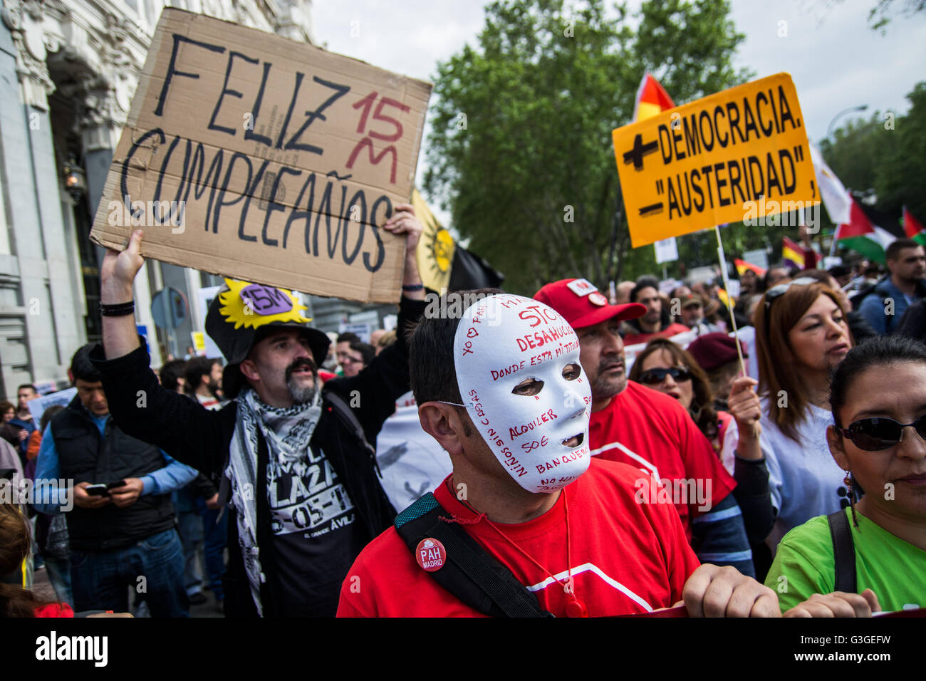 People protesting during a demonstration. Hundreds of people ...