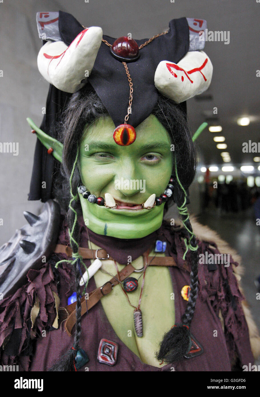 Kiev, Ukraine. 14th May, 2016. A cosplayer poses during the "Kyiv Comic ...