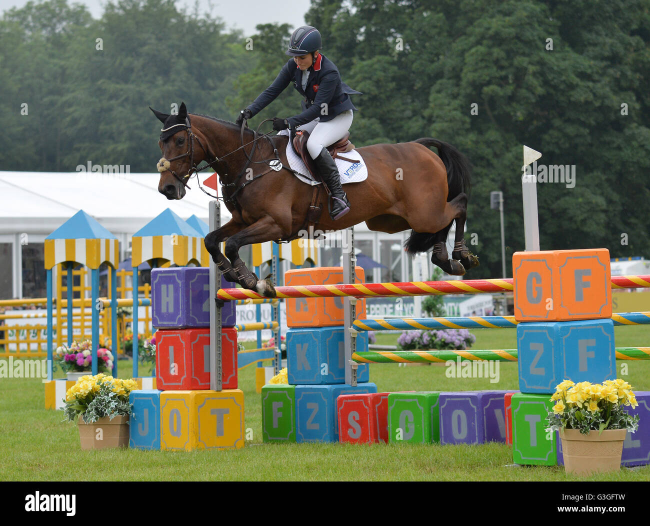 Gemma Tattersall riding Chico Bella P in action in the British ...