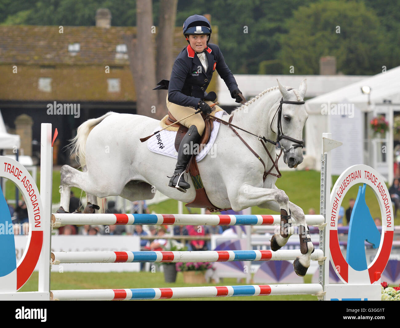 Pippa Funnell riding Billy The Biz in action in the British Equestrian ...