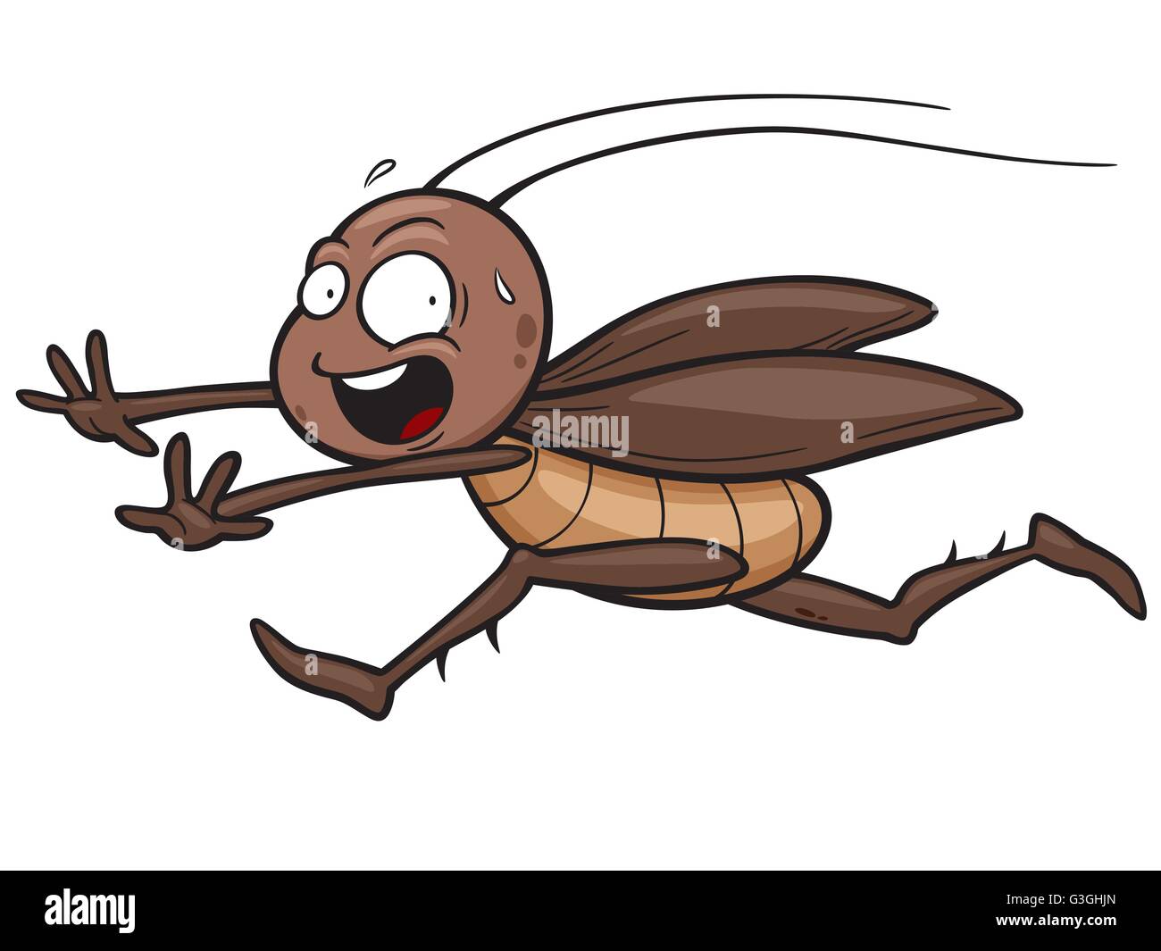 Vector illustration of cartoon cockroach running Stock Vector Image ...