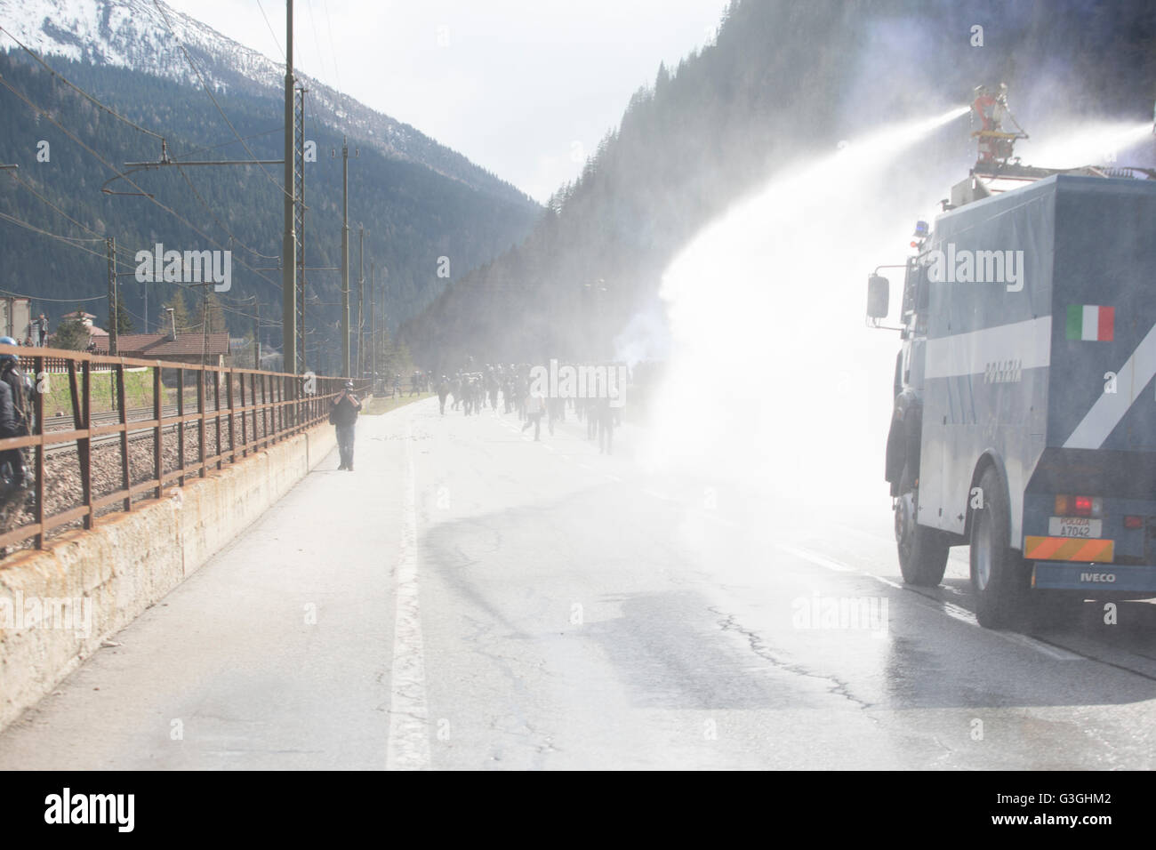 Brennero, Italy. 07th May, 2016. Violent clashes broke out in the ...