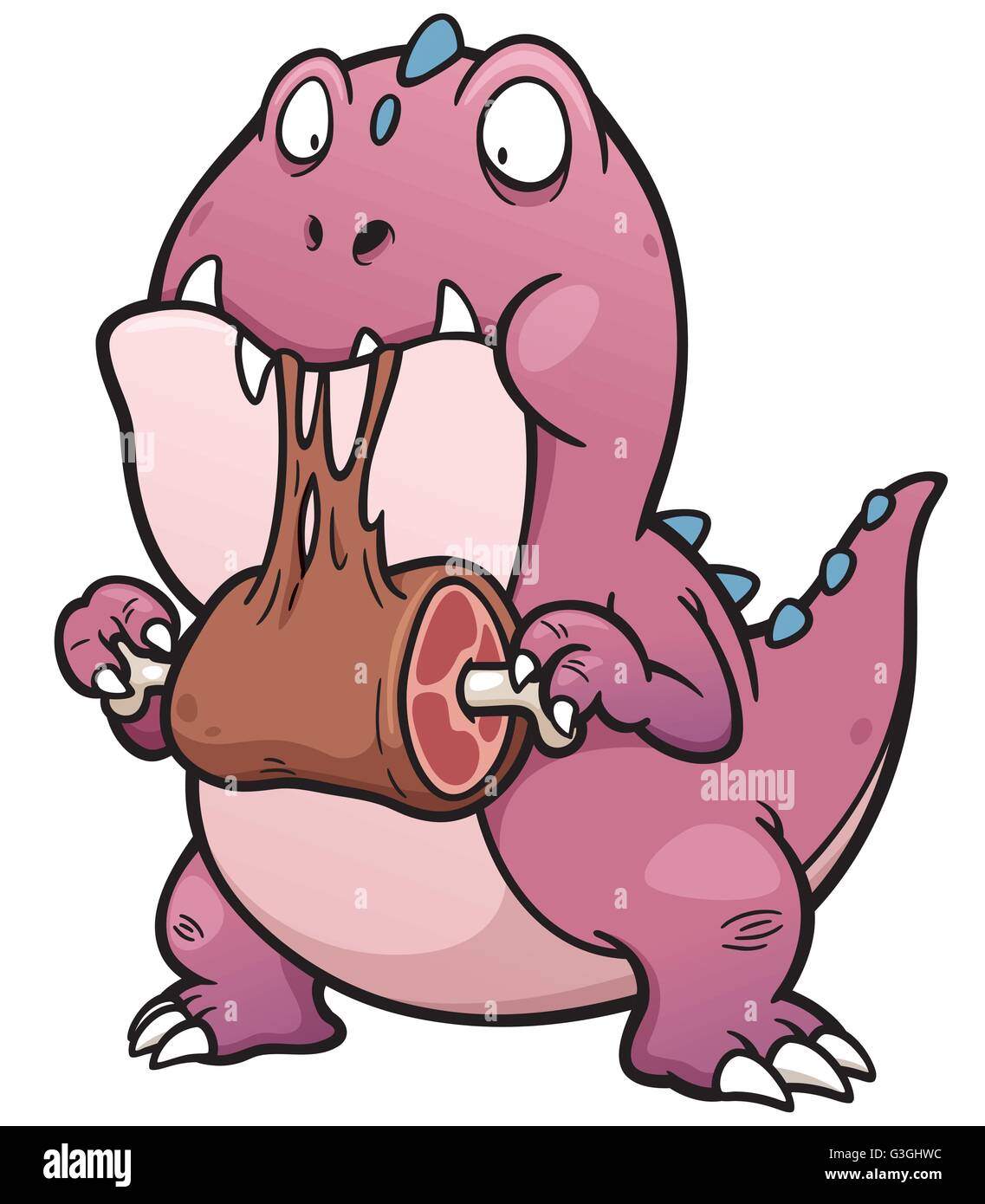 Cartoon Dinosaur Eating