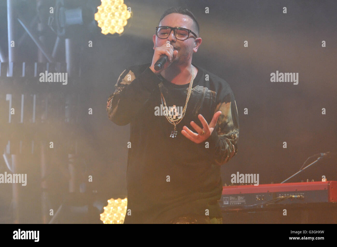 Italian Rapper, Rocco Hunt performs during his live concert at the Casa ...