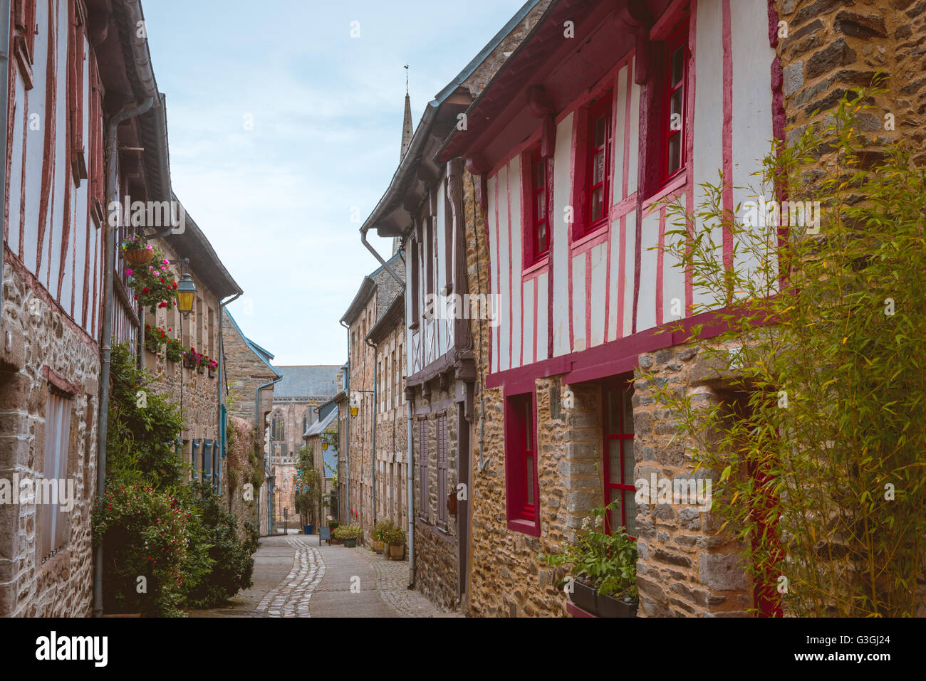 street old Breton town Treguier, France Stock Photo - Alamy