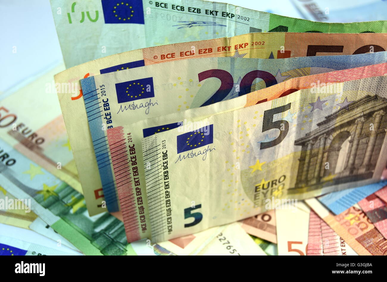 Close-up Euro currency banknotes and coins, EUR symbol Stock Photo - Alamy