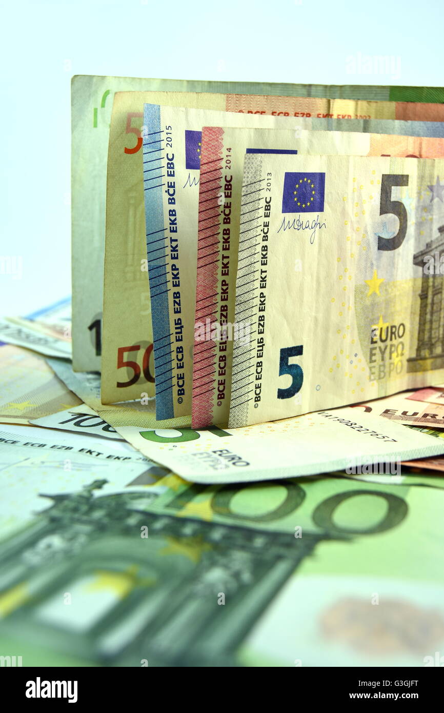 Close-up Euro currency banknotes and coins, EUR symbol Stock Photo - Alamy