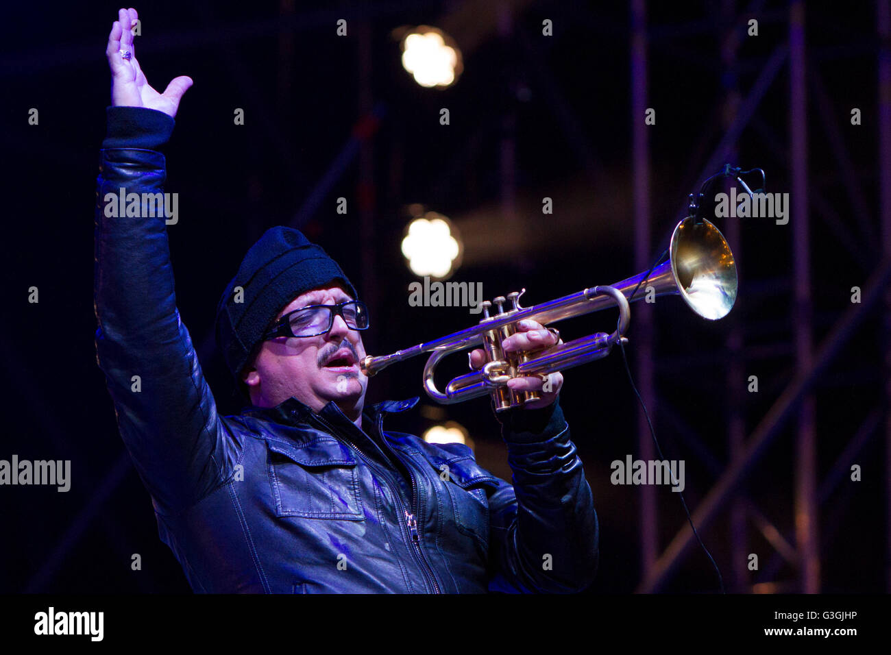 Turin, Italy. 01st May, 2016. Italian trumpeter Giovanni Falzone in ...