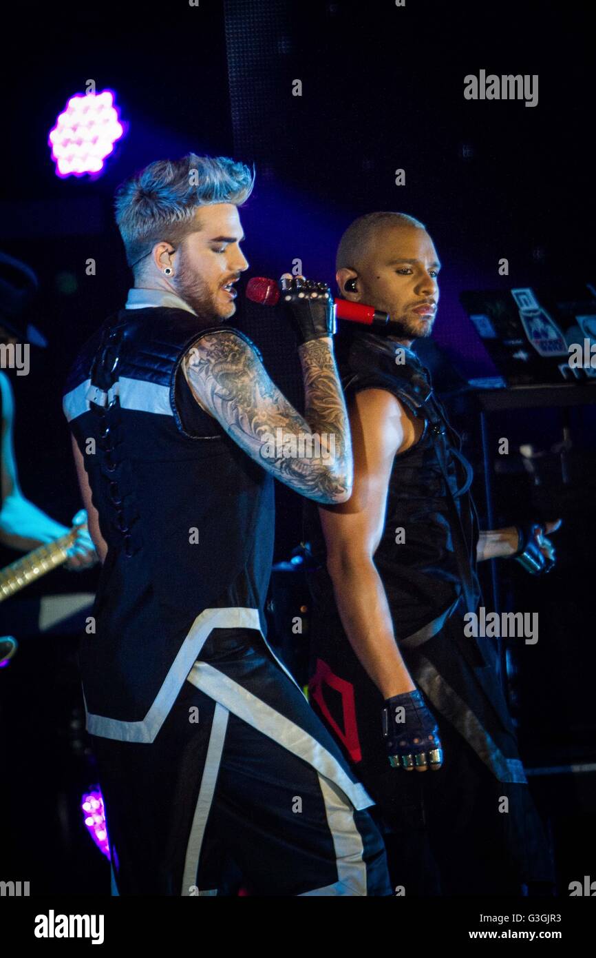 The american singer and song-writer Adam Lambert pictured on stage as ...