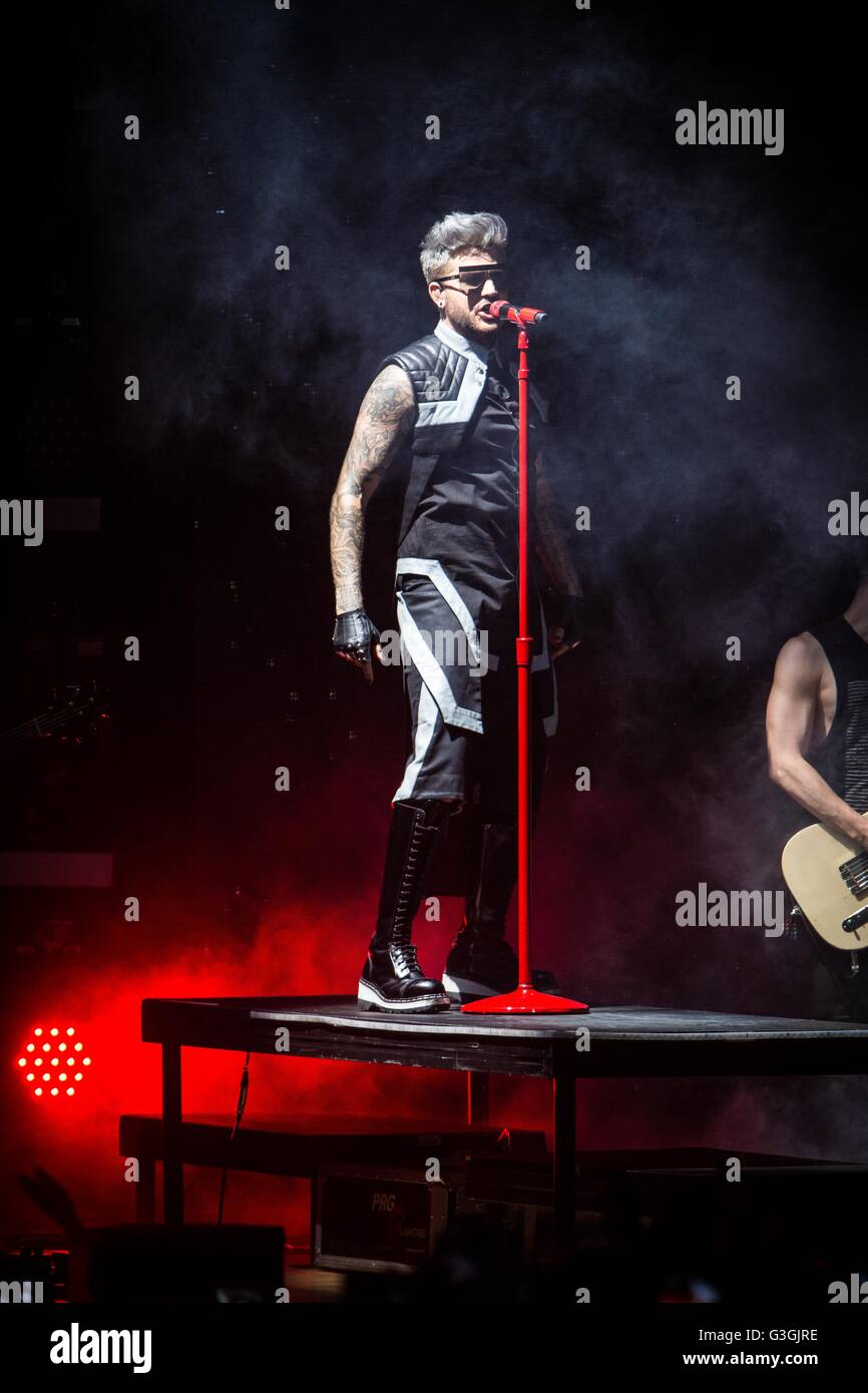 The american singer and song-writer Adam Lambert pictured on stage as ...