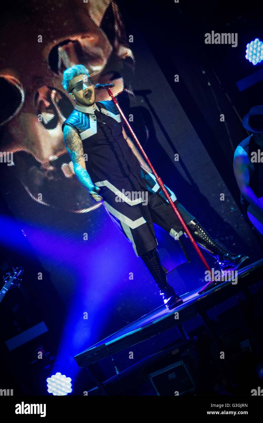 The american singer and song-writer Adam Lambert pictured on stage as ...