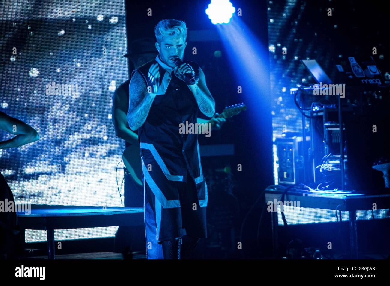 The american singer and song-writer Adam Lambert pictured on stage as ...