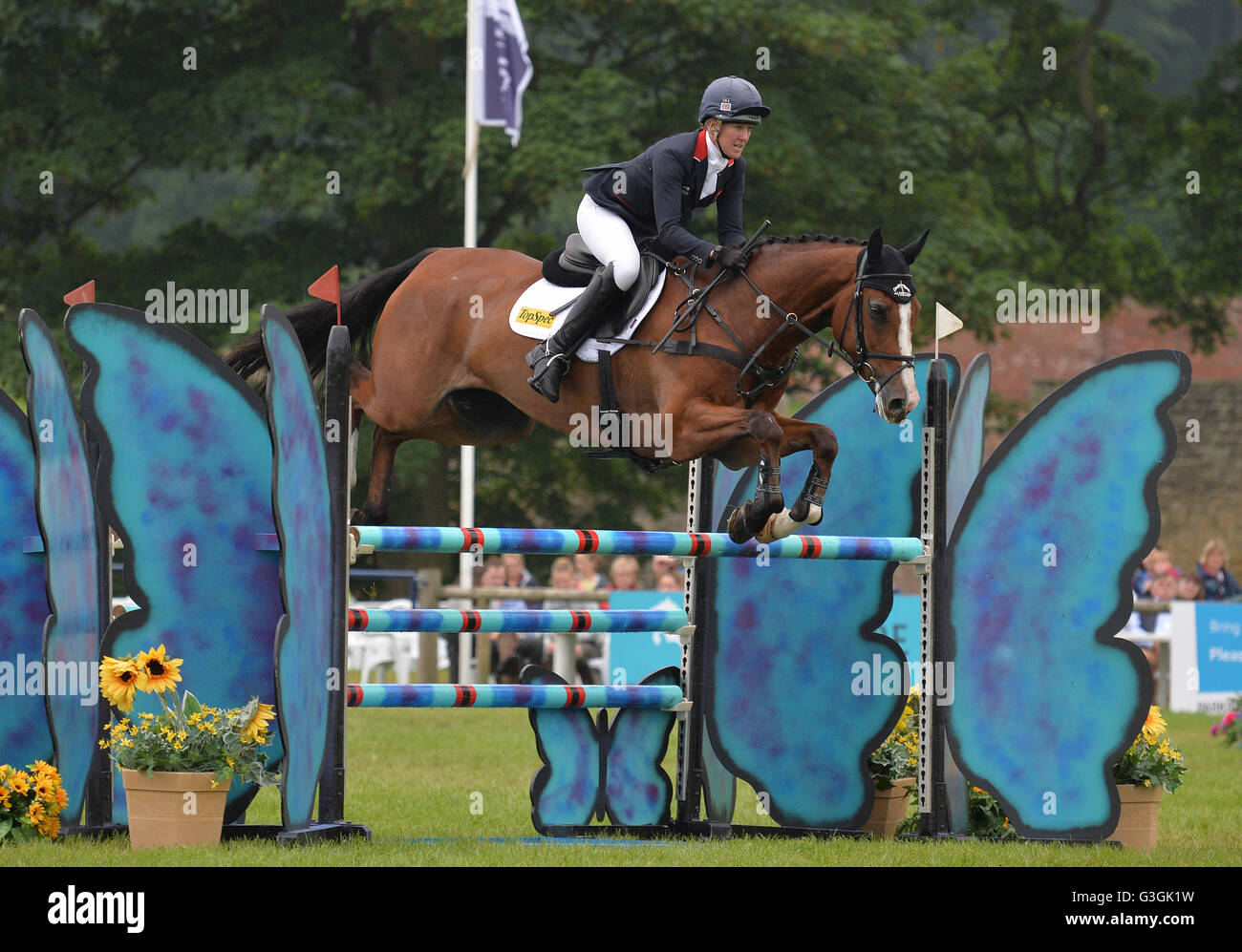Nicola Wilson riding One Too Many in action in the British Equestrian ...
