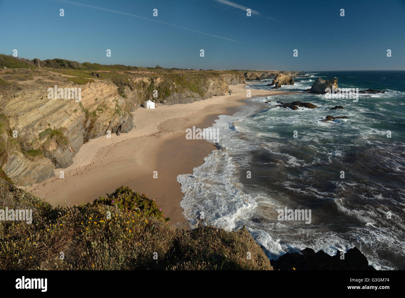 Portugal, Alentejo, Porto Covo, Praia da Samouqueira beach Stock Photo ...