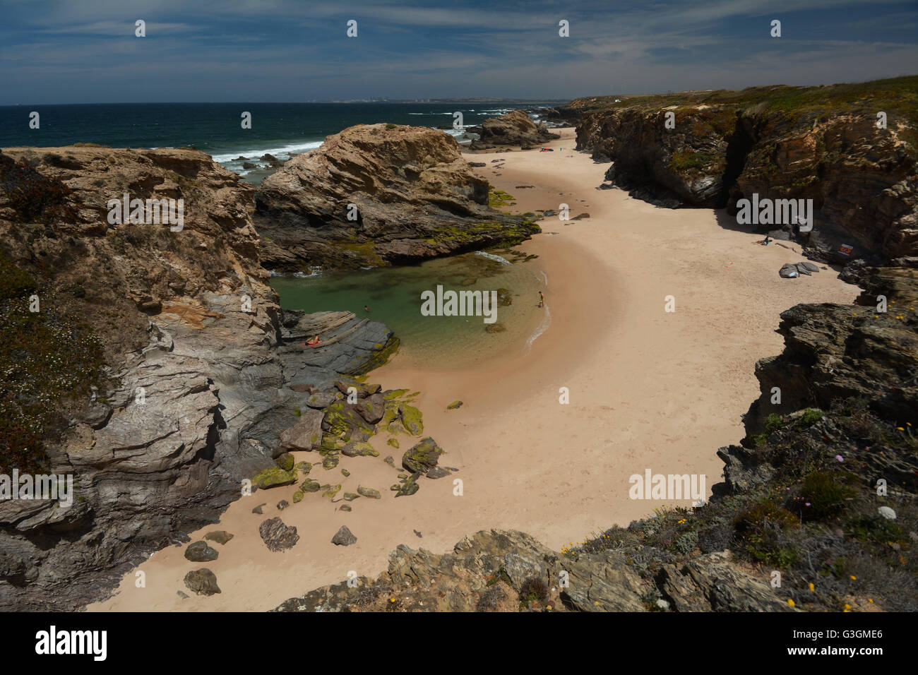 Portugal, Alentejo, Porto Covo, Praia da Samouqueira beach Stock Photo ...