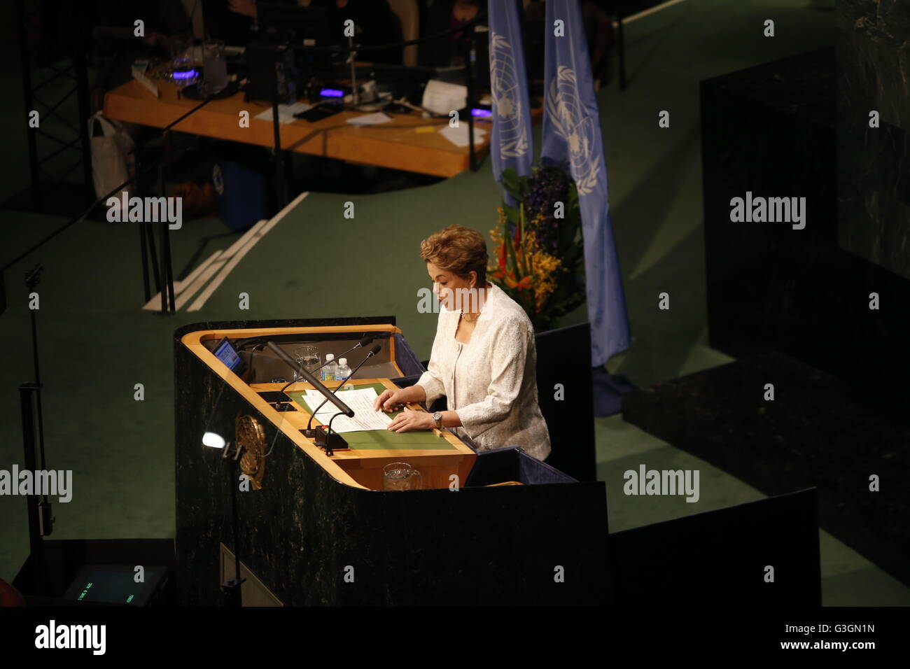 New York City, United States. 22nd Apr, 2016. Brazilian president Dilma ...