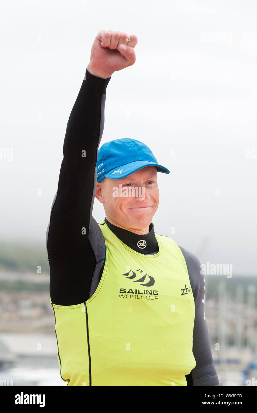 British Olympics sailor Nick Thompson wins a gold medal in the Laser ...