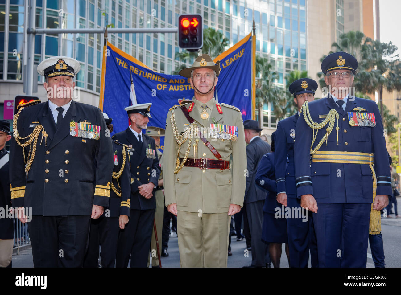 Sydney, Australia. 25th Apr, 2016. (L-R) Rear Admiral Stuart Mayer CSC ...