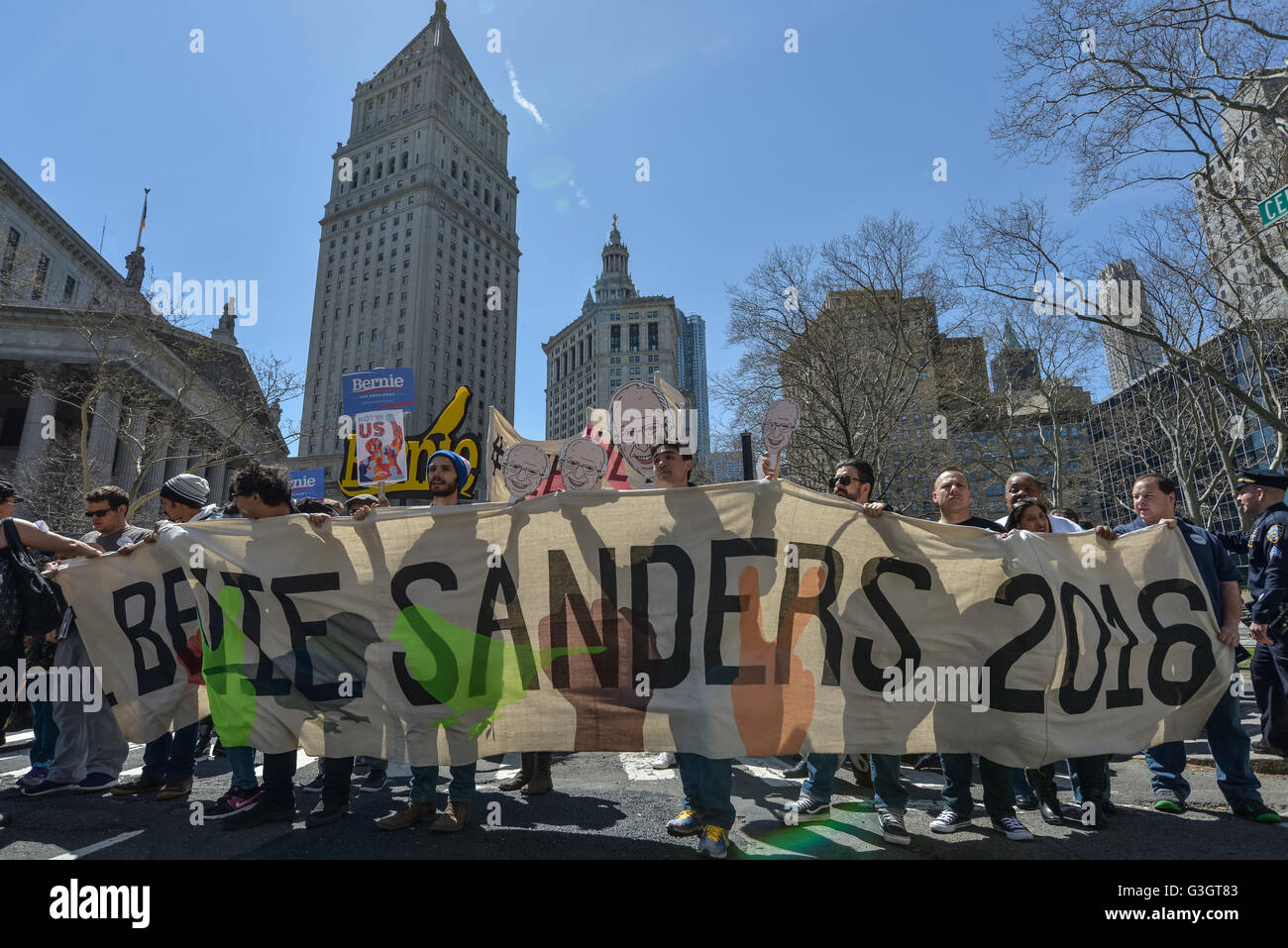 New York, United States. 16th Apr, 2016. Participants of the rally and ...