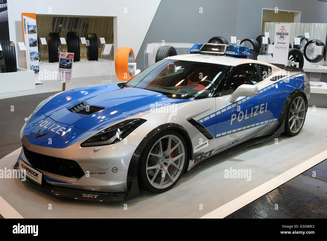Essen, Germany. 26th May, 2016. A Corvette C7 stingray police show car ...