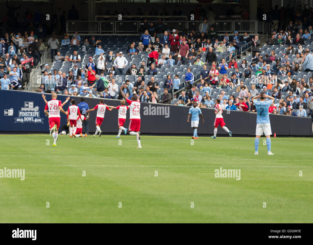 New York, United States. 21st May, 2016. Red Bulls team celebrate 7th ...