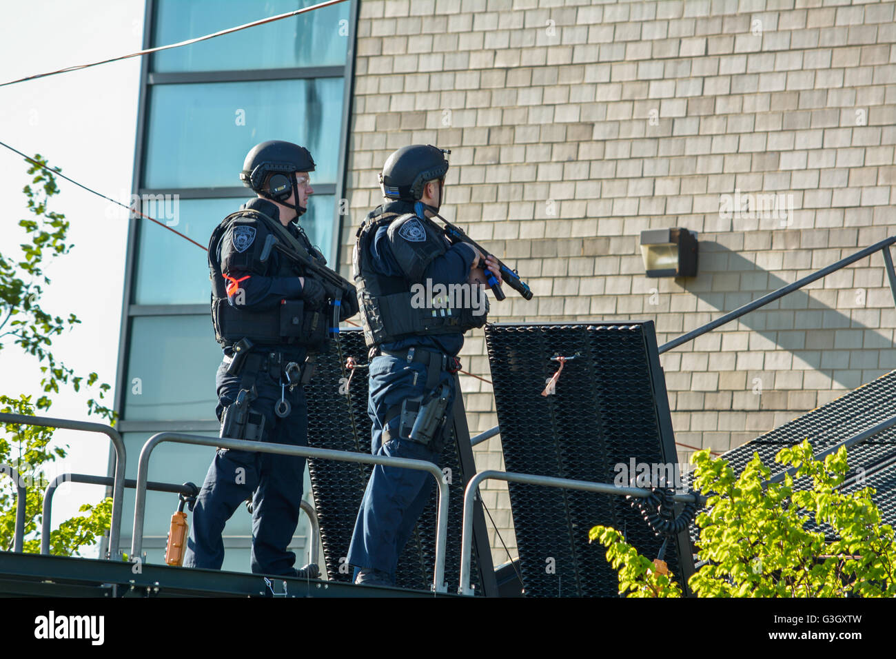 Brooklyn, United States. 15th May, 2016. ESU in position. NYPD, FDNY ...