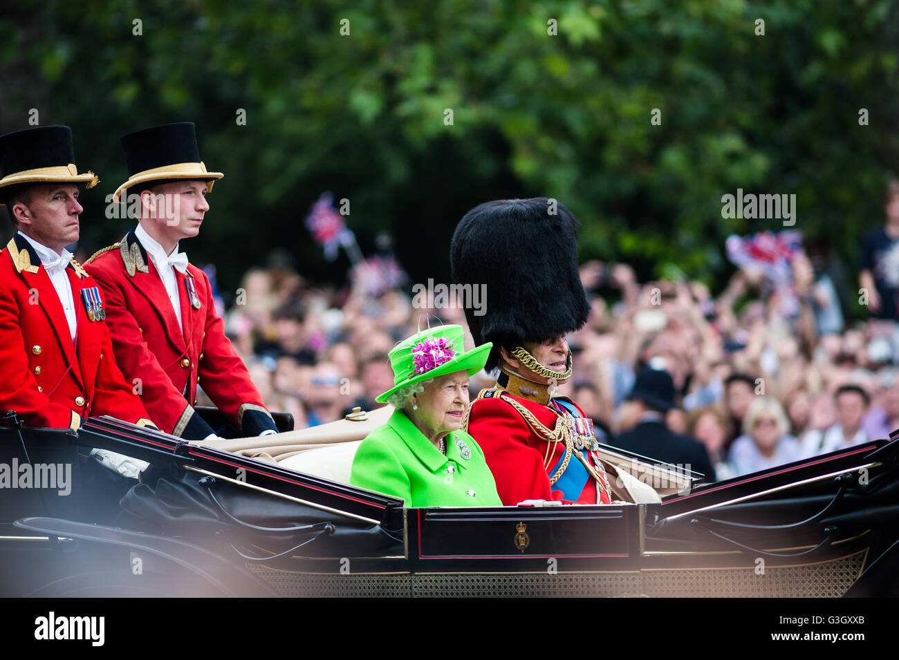London, UK. 11th June 2016. Britain's Queen Elizabeth II and Prince ...