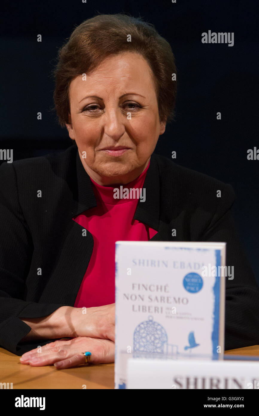 Turin, Italy. 14th May, 2016. Iranian human rights activist Shirin ...