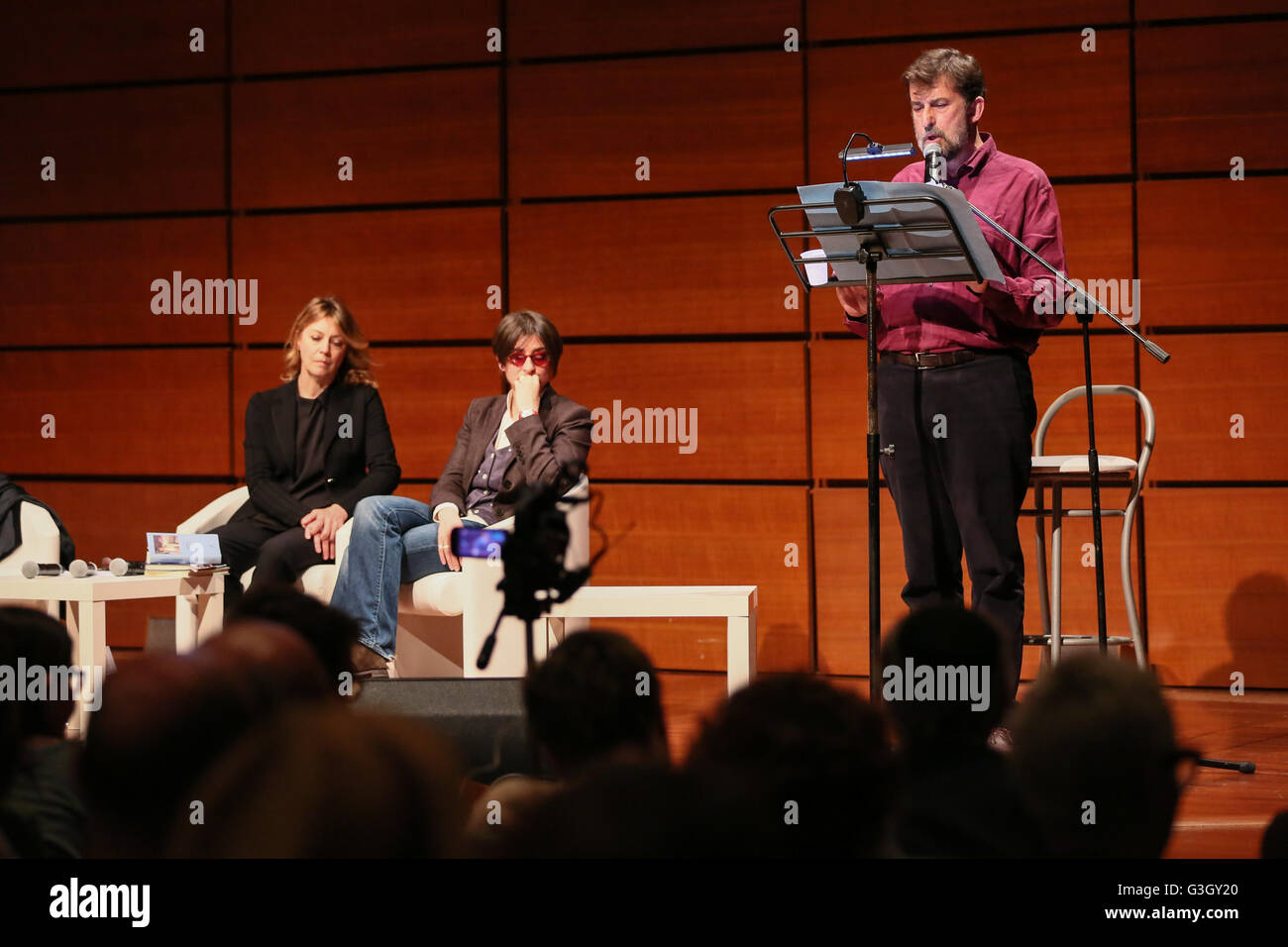 Turin, Italy. 15th May, 2016. Director and actor Nanni Moretti guests ...