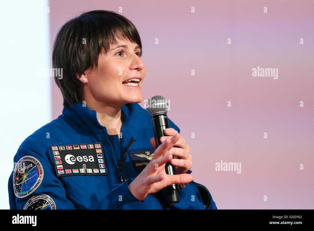 Turin, Italy. 15th May, 2016. The military astronaut Samantha Cristoforetti, first Italian woman ...
