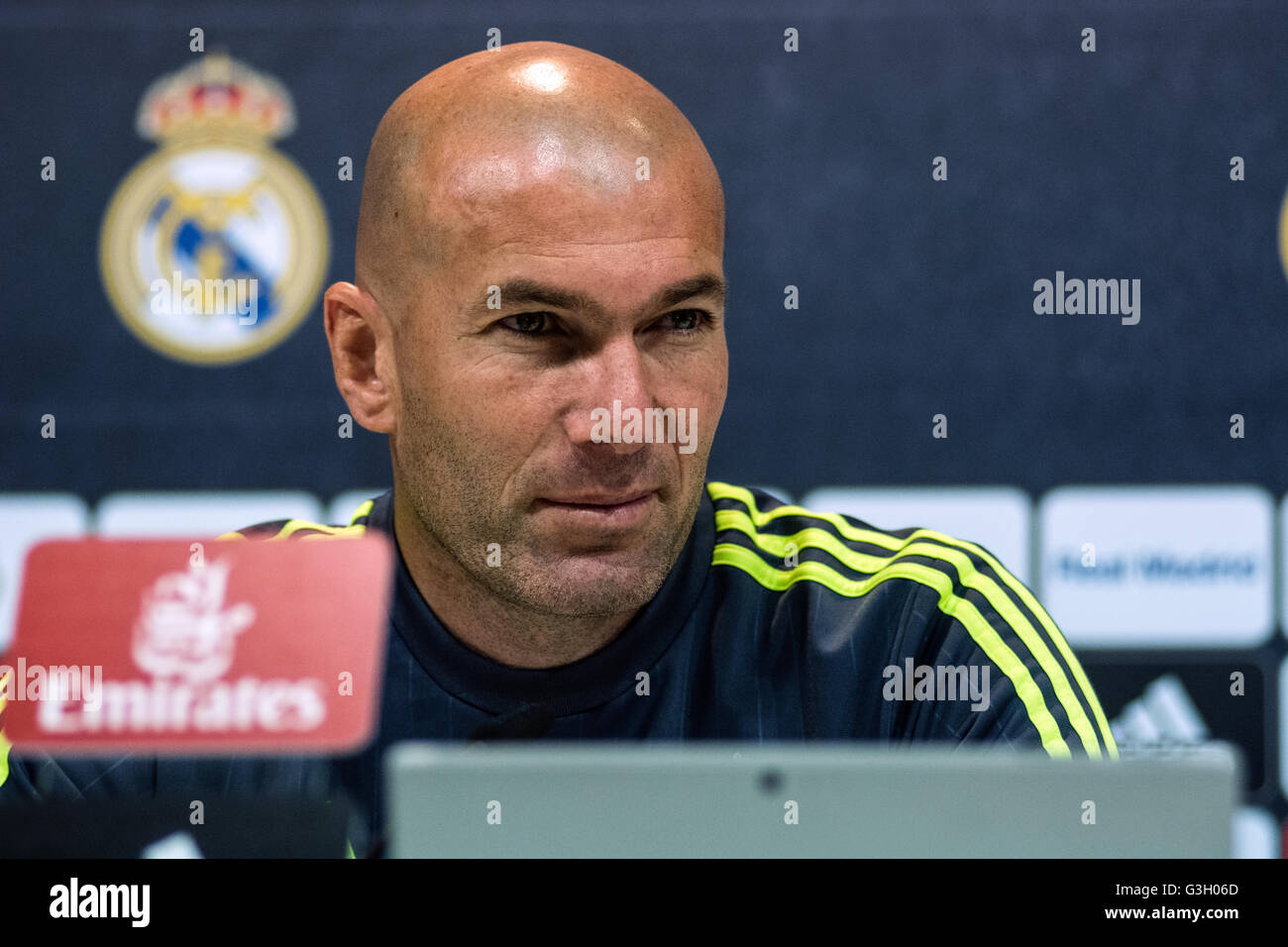 Madrid, Spain. 13th May, 2016. Zinedine Zidane, Real Madrid coach ...
