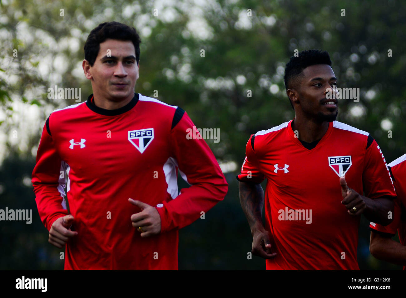 SAO PAULO, Brazil - 06/24/2016: TRAINING SPFC - PH Ganso and Michel ...
