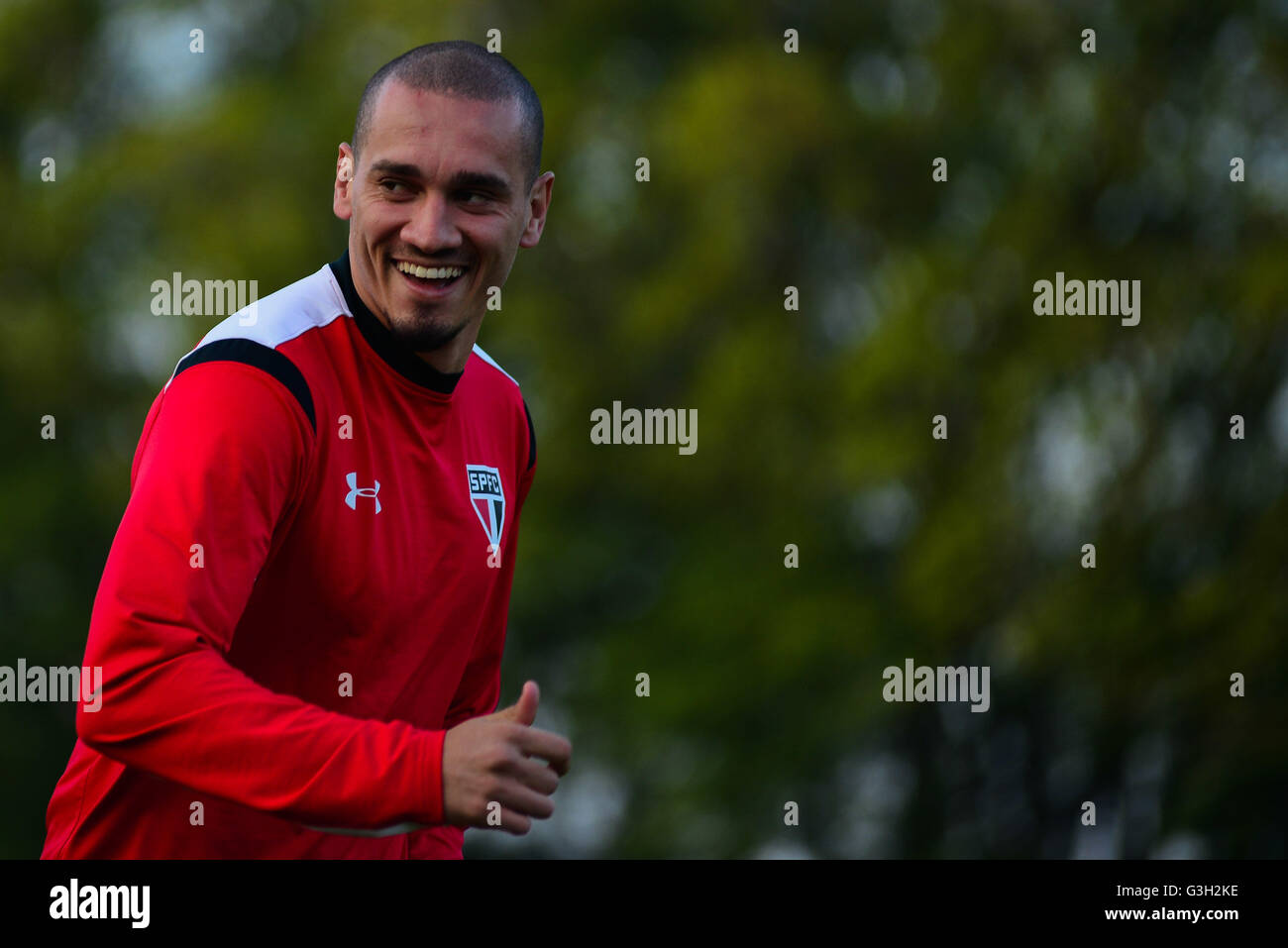 SAO PAULO, Brazil - 24/06/2016: TRAINING SPFC - Maicon during training ...