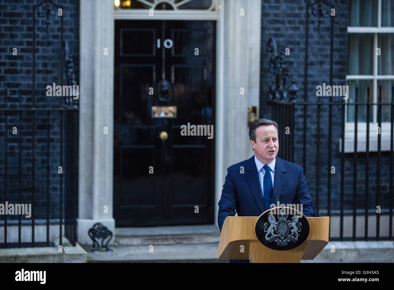 London, UK. 24th June, 2016. Prime Minister David Cameron, announces ...