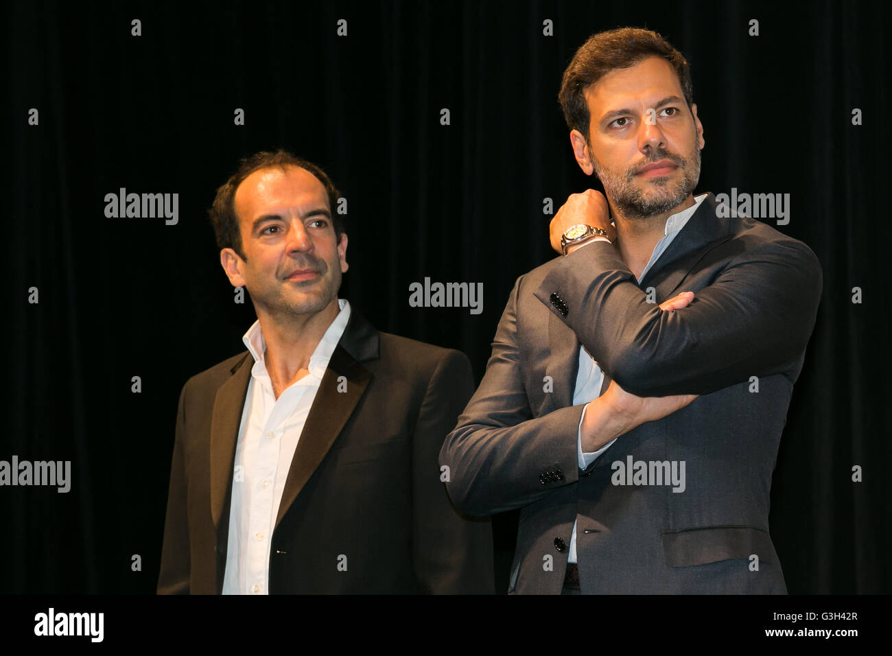 (L to R) Francois Favrat director and actor Laurent Lafitte of the film ...