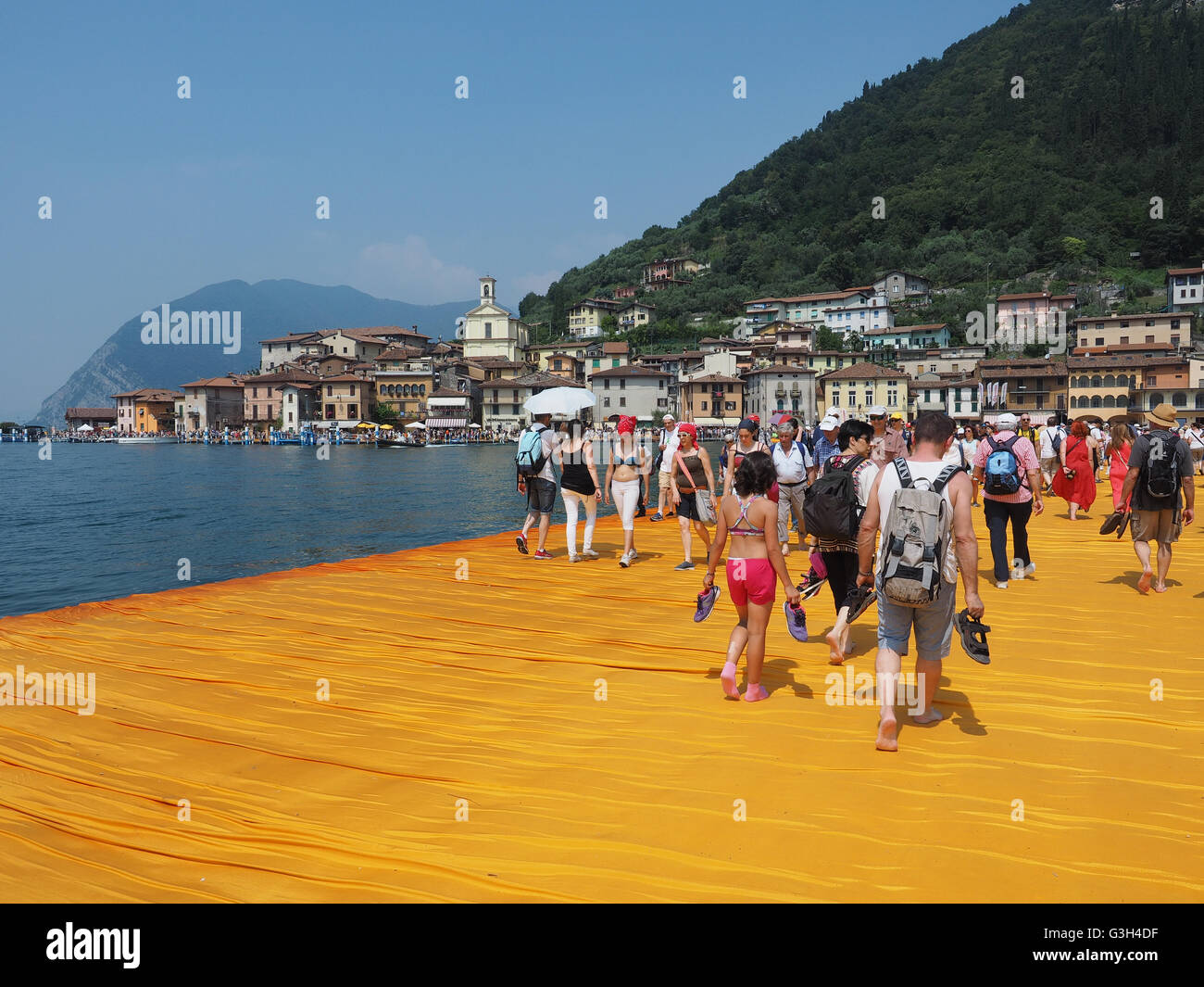 Lake Iseo, Italy. 24th June, 2016. The Floating Piers site specific ...