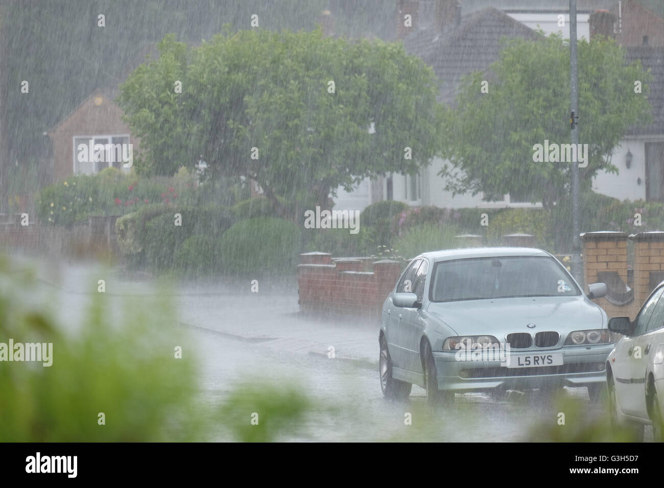 Very heavy rain showers sweep across leicestershire Stock Photo - Alamy