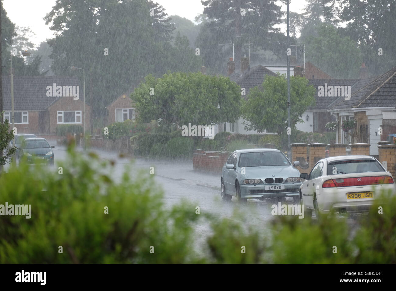 Very heavy rain showers sweep across leicestershire Stock Photo - Alamy