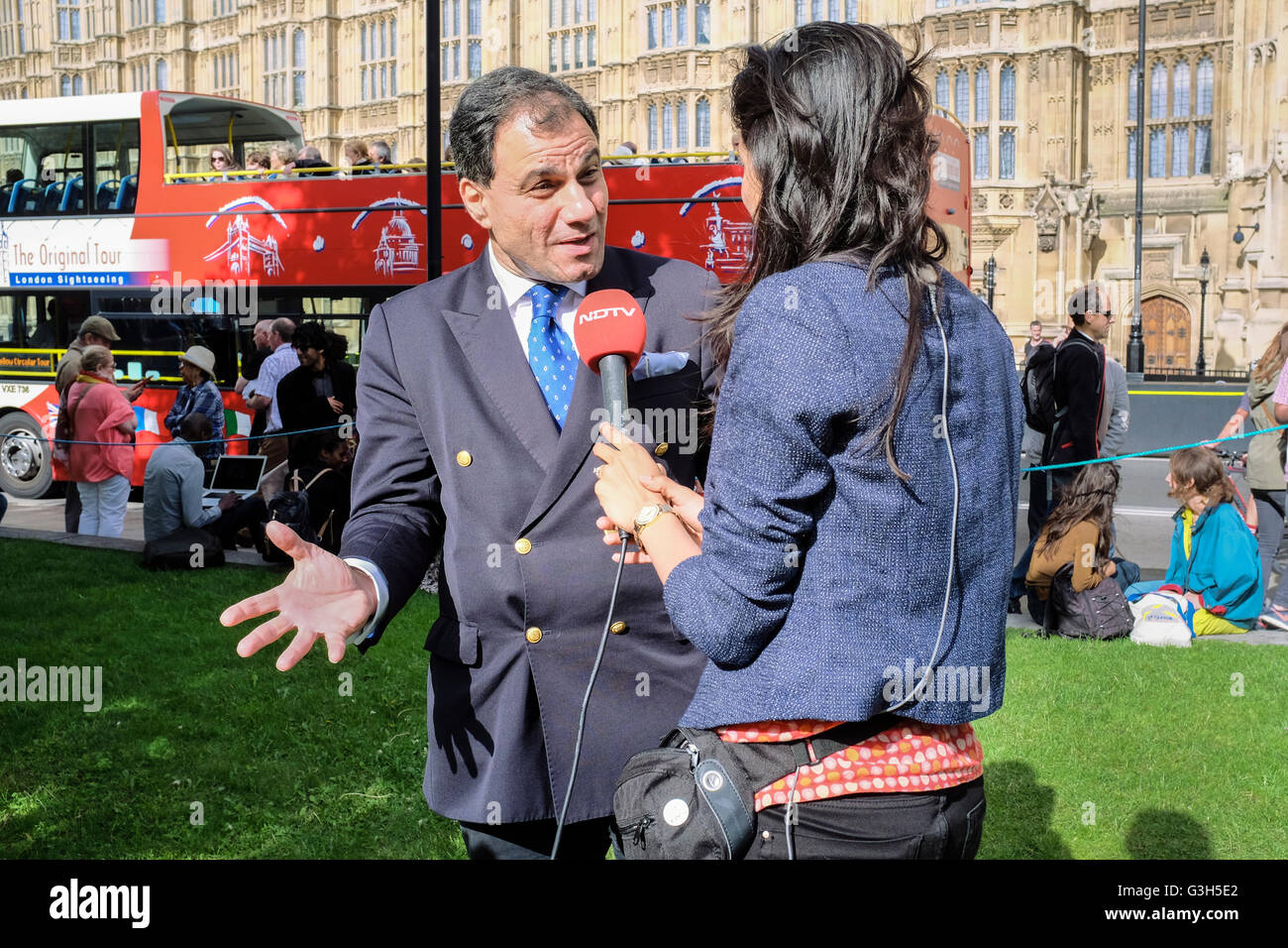 Lord Bilimoria of Chelsea is interviewed by reporter from New Delhi TV ...