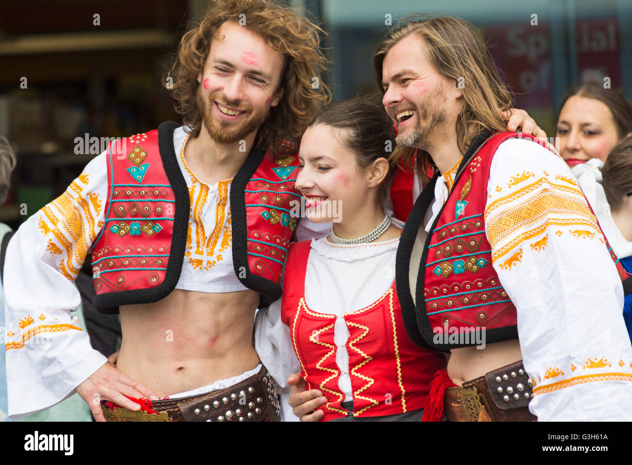Poole, Dorset, UK. 25 June, 2016. Slovak folk dance group Morena Dance ...