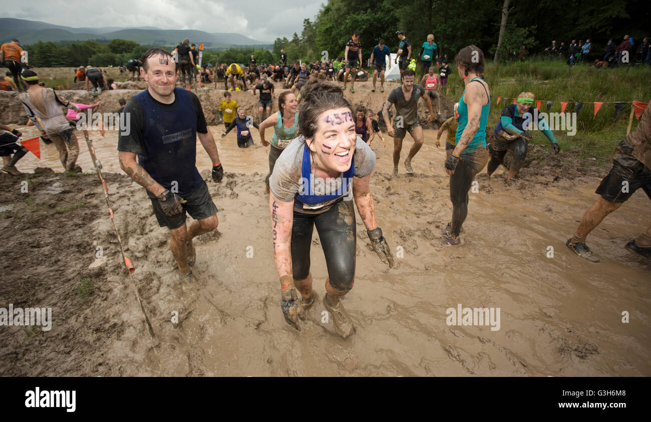 On the Mud Mile part of Tough Mudder obstacle course at Drumlanrig ...