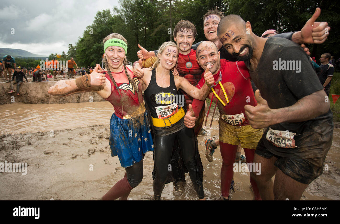 A group of super humans enjoying the mud at Tough Mudder at Drumlanrig ...