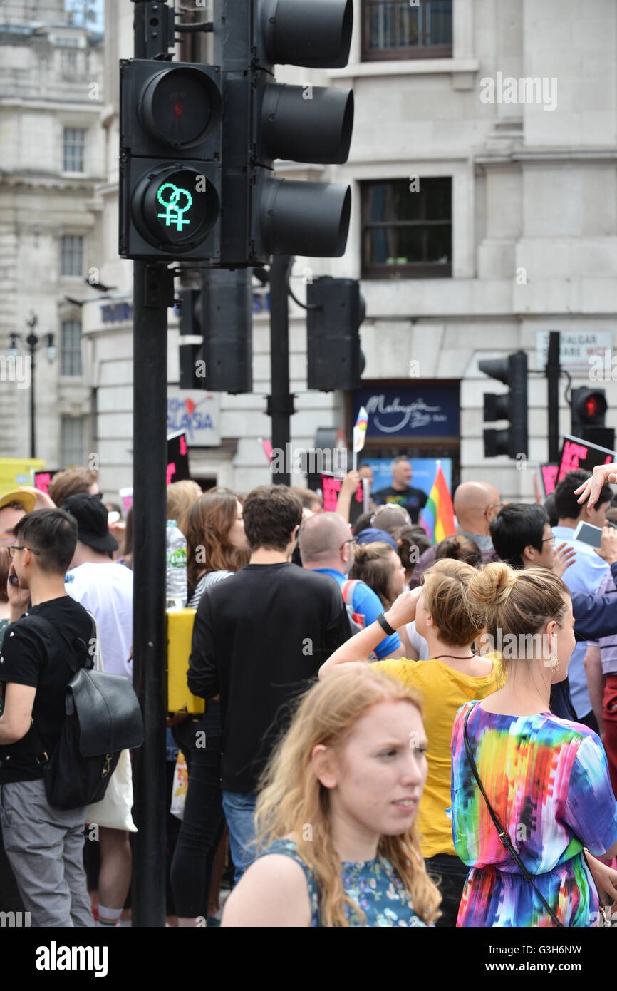 Trafalgar Square, London, UK. 25th June 2016. The Pride 2016 parade ...
