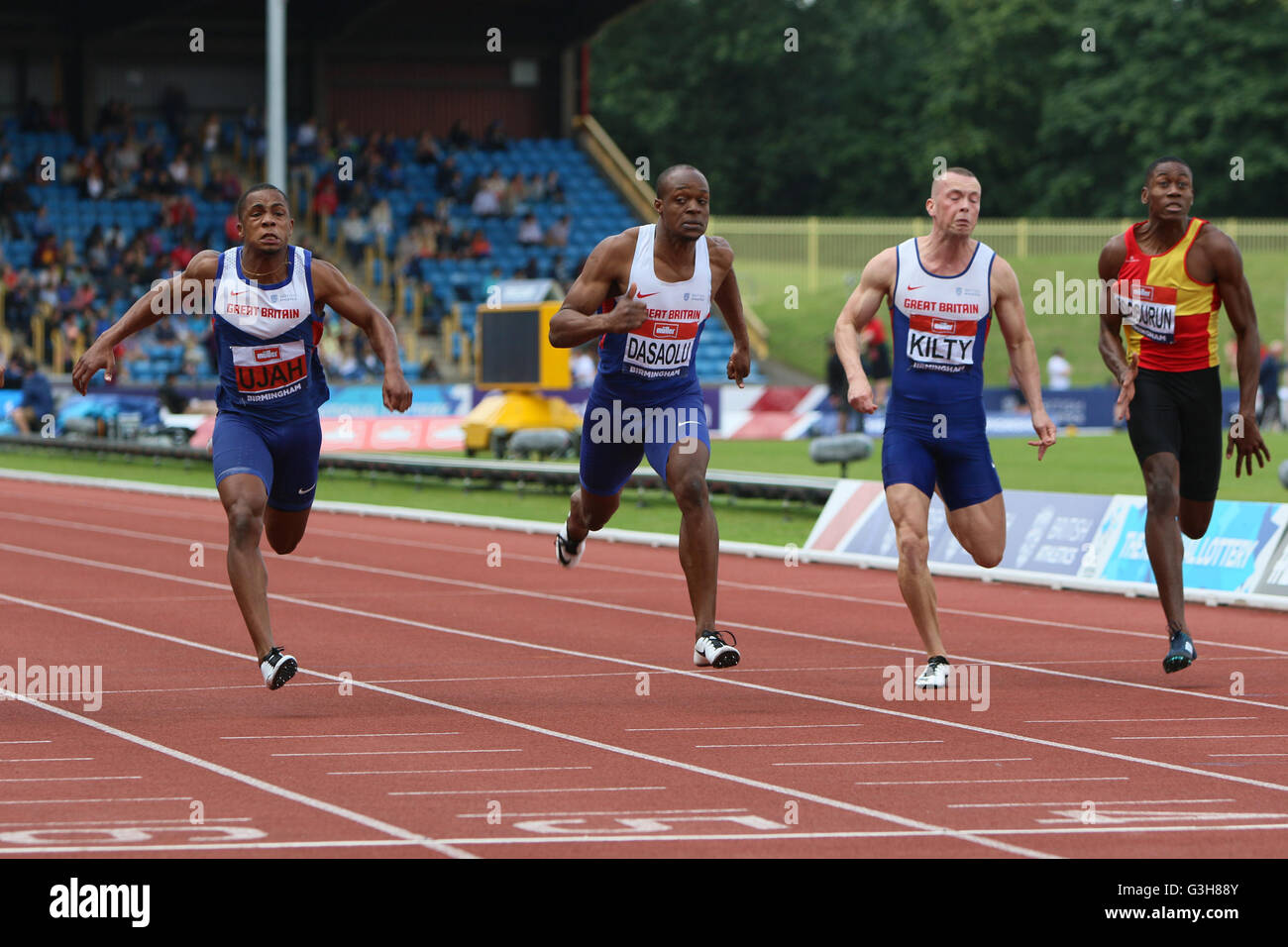 Birmingham, UK. 25th June, 2016. James Dasaolu takes gold with James ...