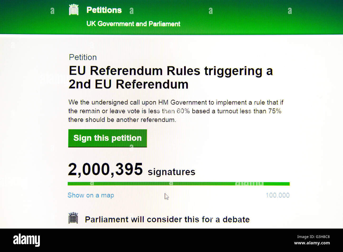 Petition calling for hi-res stock photography and images - Alamy