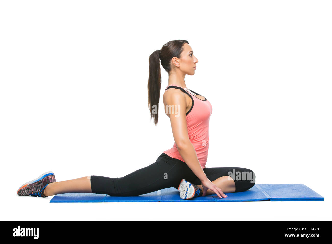 Beautiful woman making sport exercise Stock Photo - Alamy