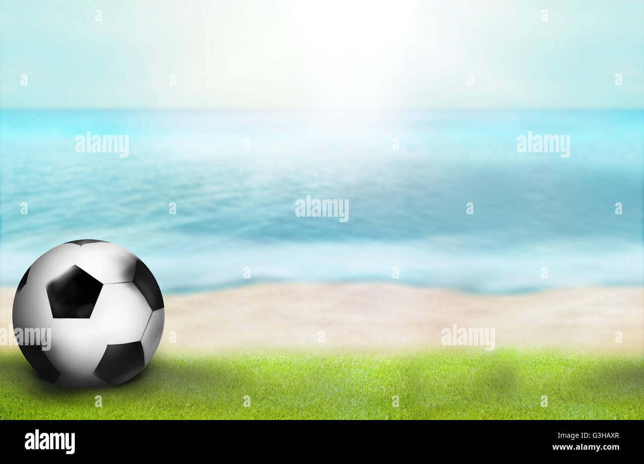 football time beach paradise photo and 3D render background Stock Photo ...