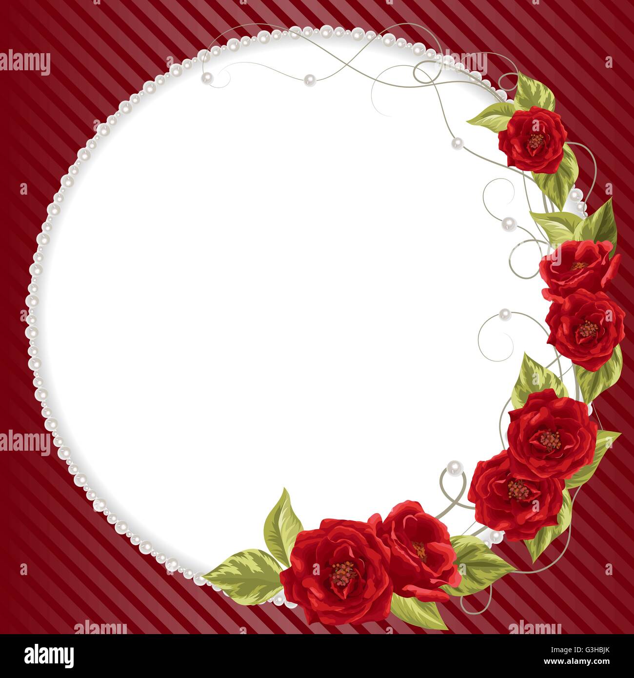 Delicate frame with roses and pearls Stock Vector Image & Art - Alamy